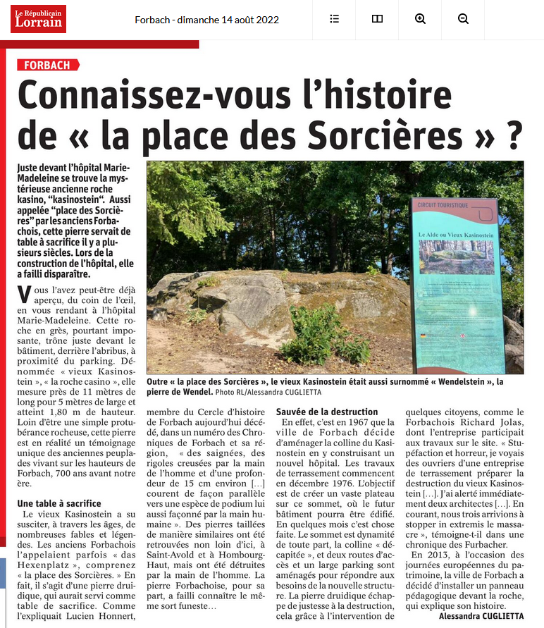14 août 2022 : Connaissez-vous l'histoire de "la place des Sorcières ...