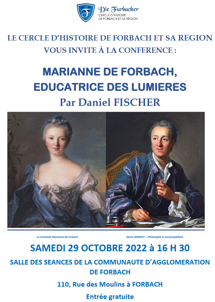 29 octobre 2022 Conférence : Marianne de Forbach, éducatrice des ...